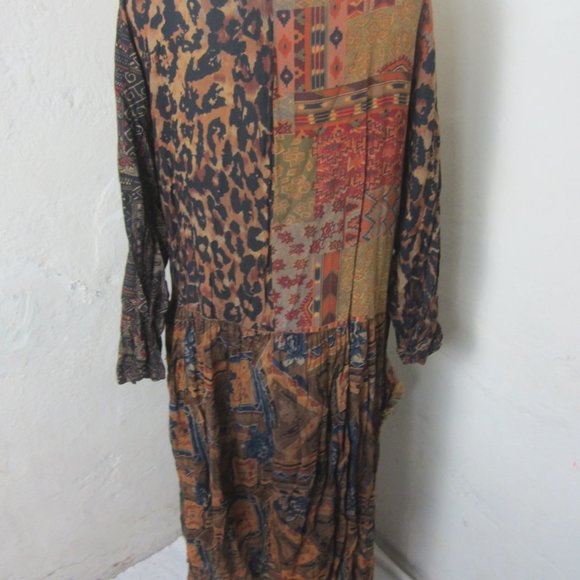 Uru | Dresses | Uru Hand Dyed Wearable Art Print Vintage Y2k Midi Dress ...